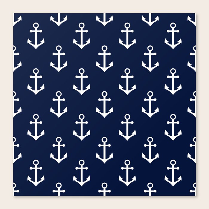 Navy Blue Anchor Wallpaper