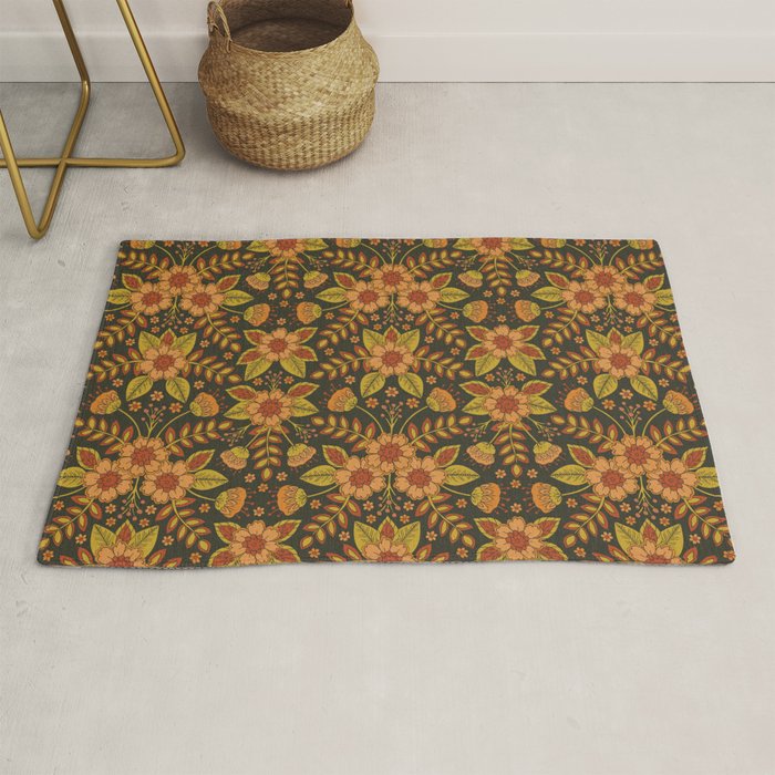 peach pattern rug