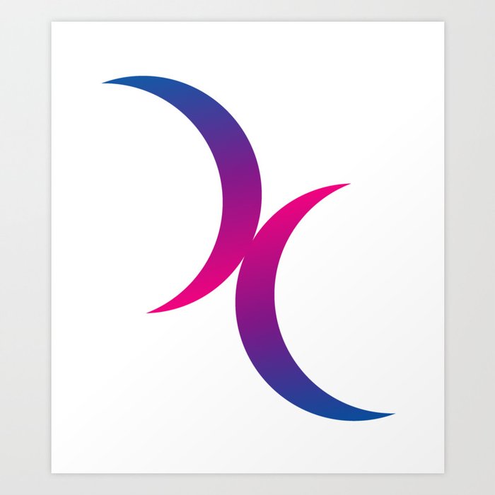 Double Crescent Moon Bisexual Pride Symbol Art Print By The Arts Society6