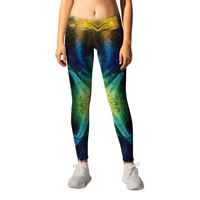 Emerald Kiss Abstract Art By Sharon Cummings Leggings By Sharon