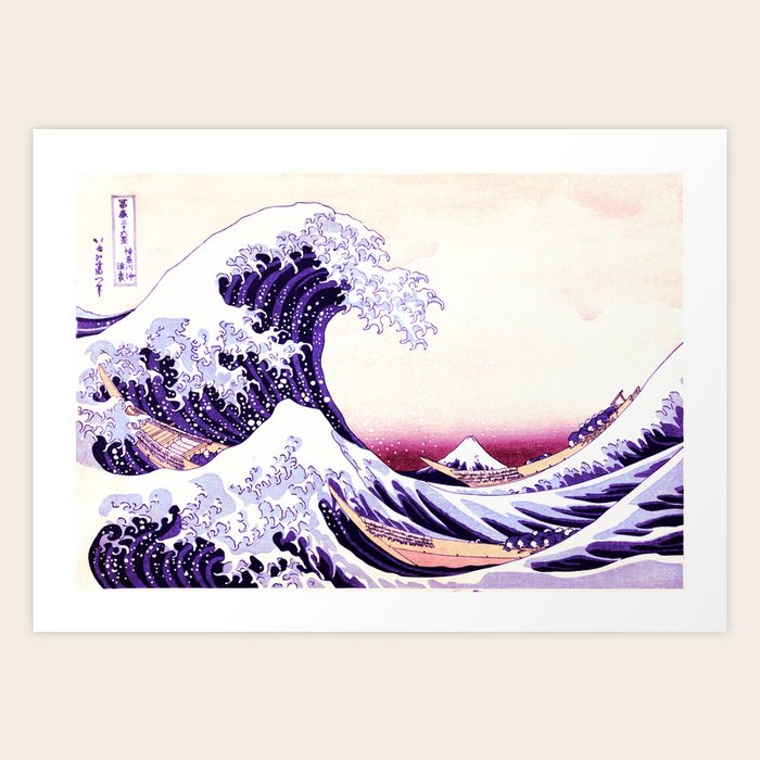 The Great wave Purple fuchsia Art Print by Pure Vintage Love | Society6