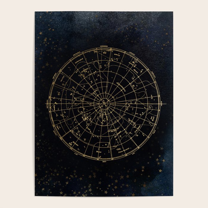 Golden Star Map Poster by Nature Magick Cascadia Collection | Society6