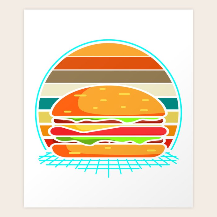 Retro Hamburger Art