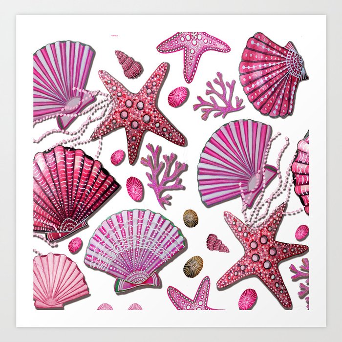 Giclee Print Purple and Pink | Starfish Watercolor Print 8x10 Art ...