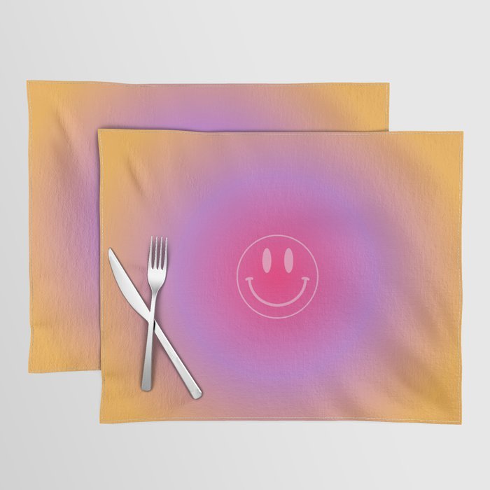 Be Happy - Colorful Gradient Placemat by Aesthetic by SB Designs | Society6