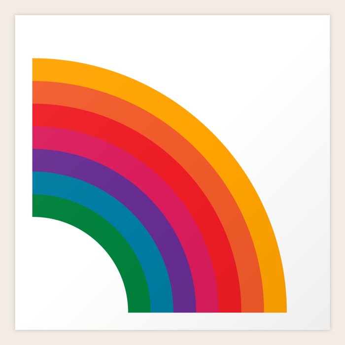 Retro Bright Rainbow - Right Side Art Print by Circa 78 Designs | Society6