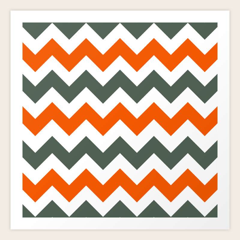 Orange And White Chevron