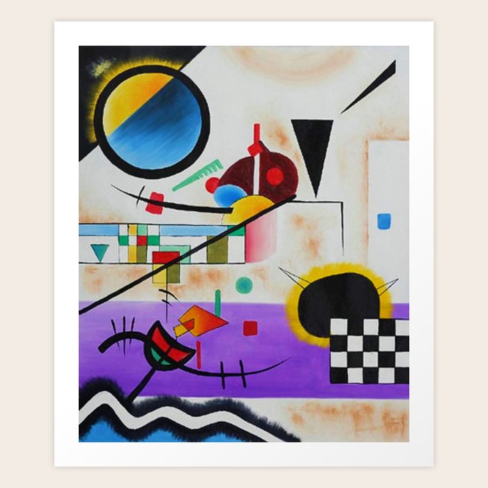 1924 Classical Masterpiece 'Contrasting Sounds' by Wassily Kandinsky ...