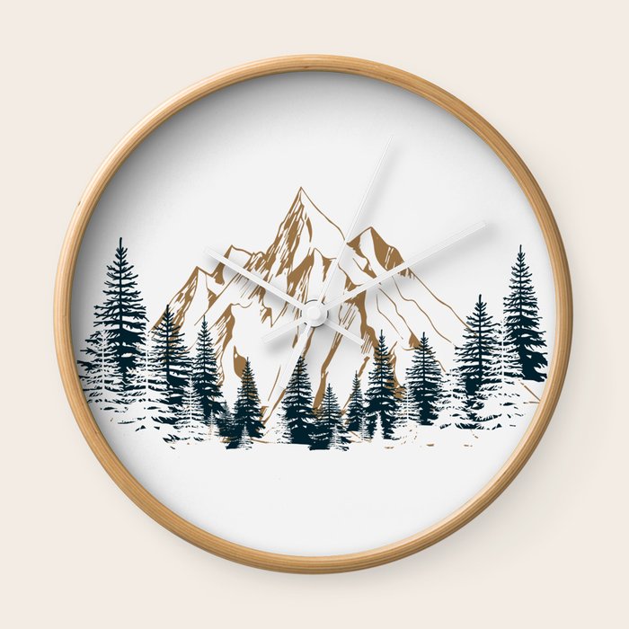 mountain # 4 Wall Clock by Andreas12 | Society6