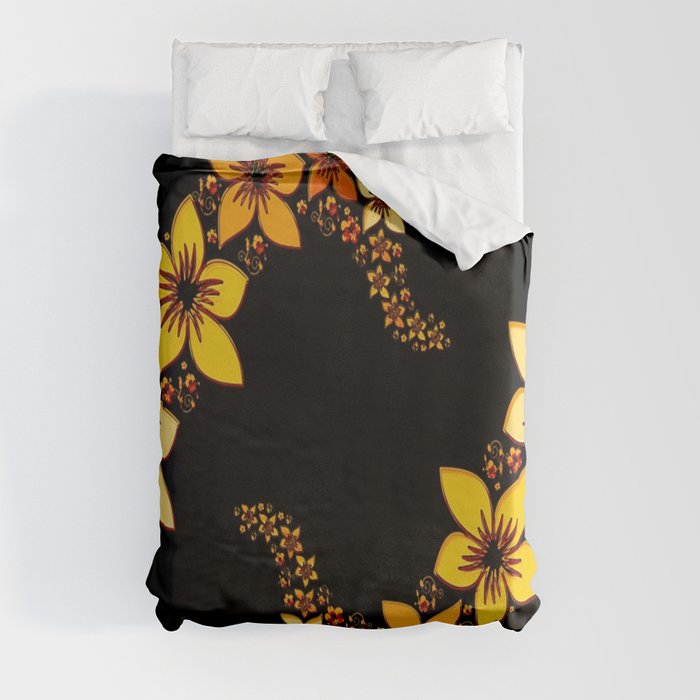 Beautiful Deep Floral Pattern Duvet Cover By Colorful Art Society6