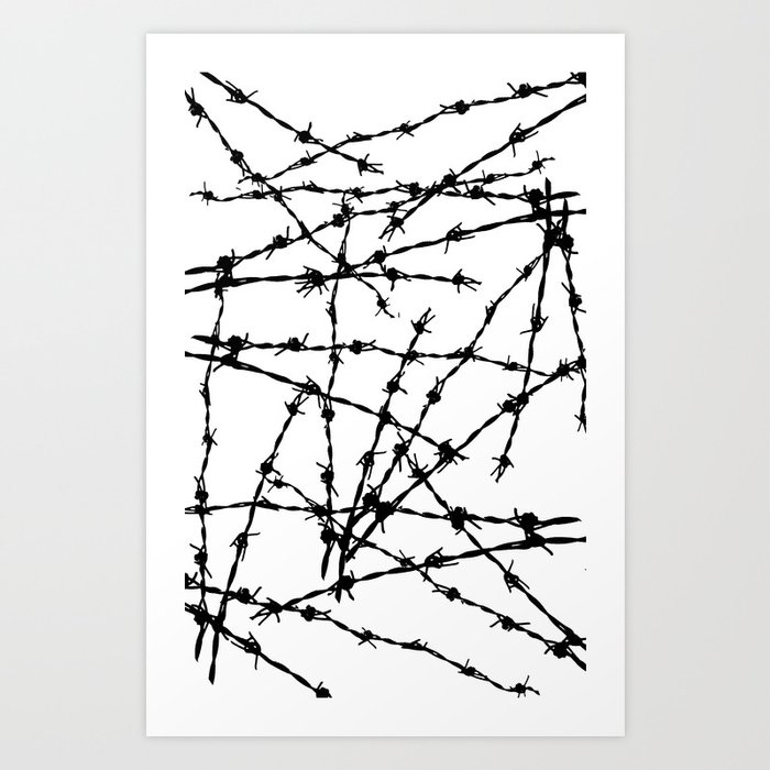 Tangled Barbed Wire Drawing