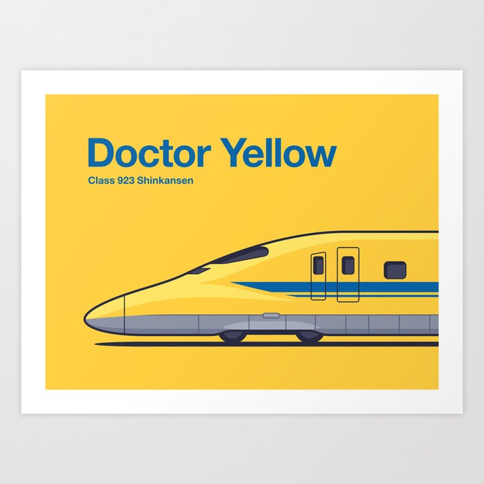 Doctor Yellow Class 923 Shinkansen Bullet Train Side Profile Yellow Art ...