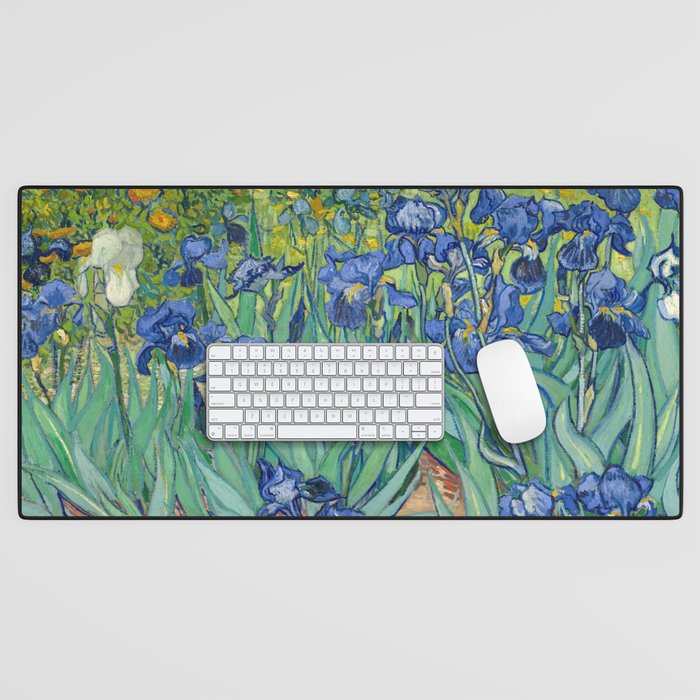 Irises by Vincent Van Gogh, 1889 Desk Mat by Art Culture | Society6