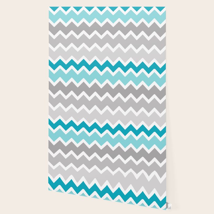 Aqua Chevron Wallpaper