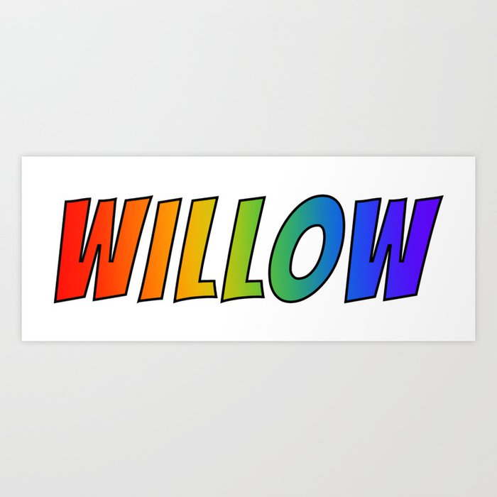 "WILLOW" First Name Rainbow Spectrum Gradient Colors Pattern Art Print ...
