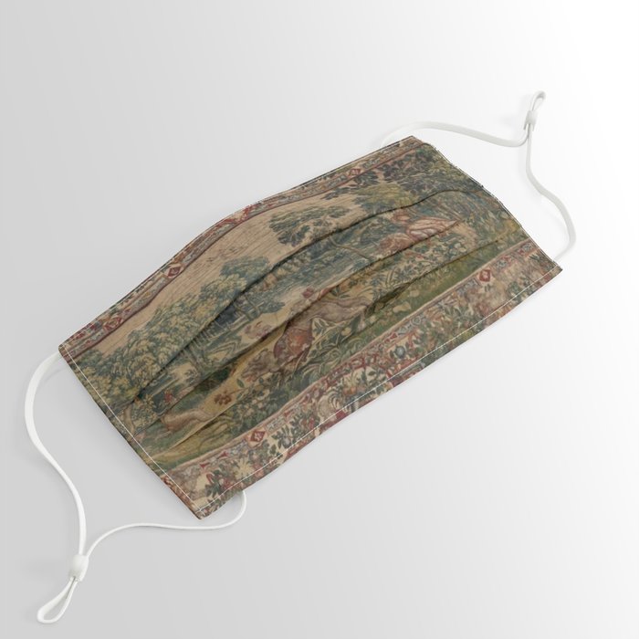 Antique 16th Century Pastoral Hunting Scene Flemish Tapestry Face Mask ...