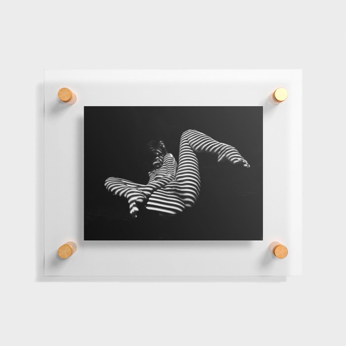 7379 Kma Bw Naked Zebra Woman Spread Striped Legs Presenting Floating