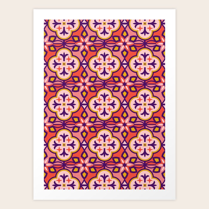 Moroccan Tile Pattern Pink