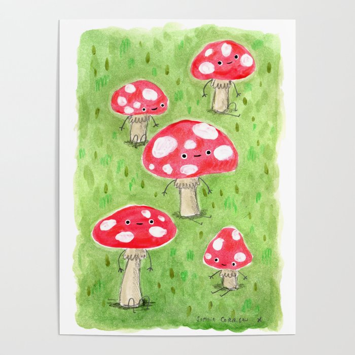 Sentient Mushrooms Poster by Sophie Corrigan | Society6