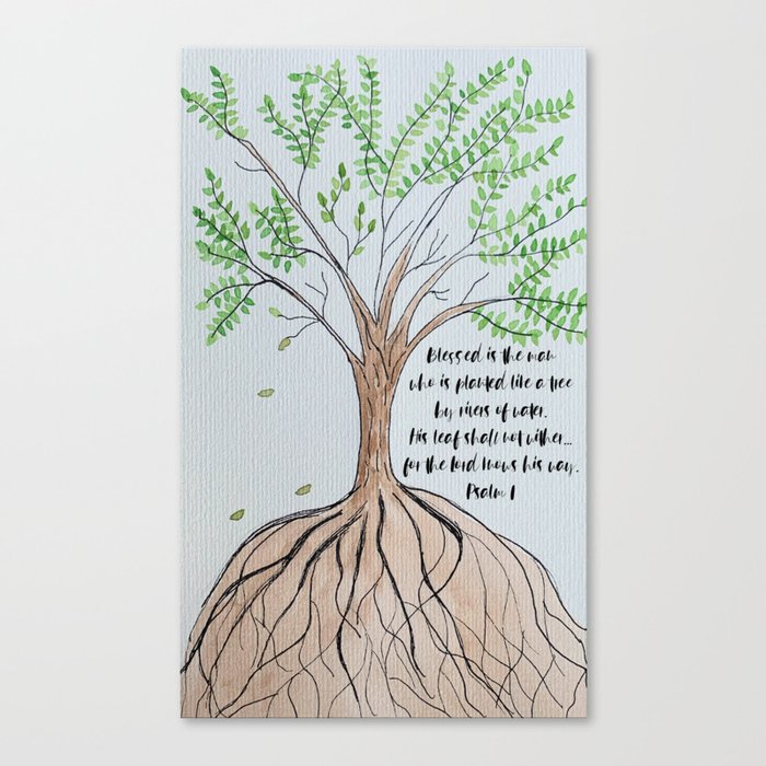 Psalm 1 Tree Canvas Print by susanbrueck | Society6