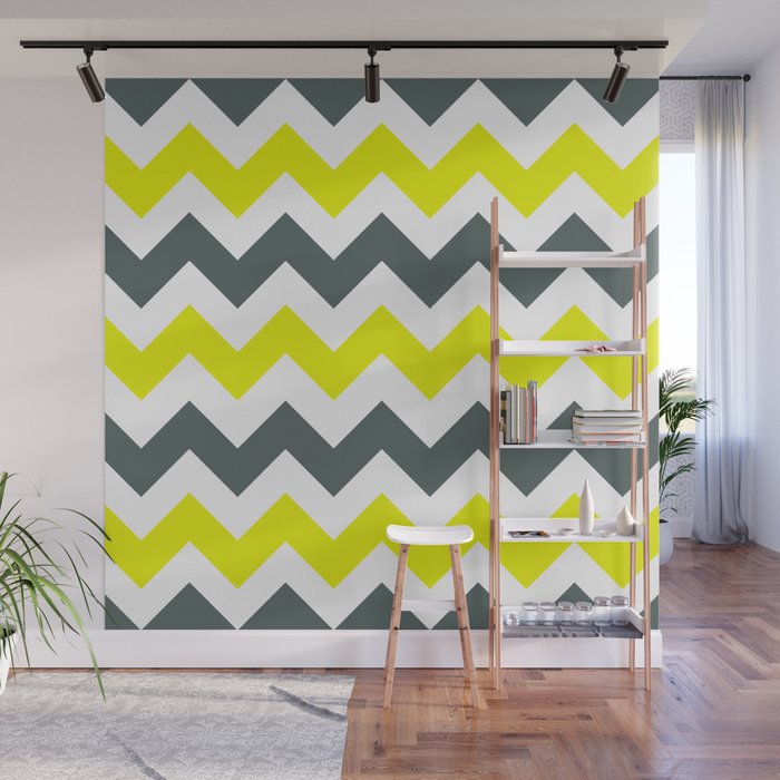 Yellow And Grey Chevron Wallpaper