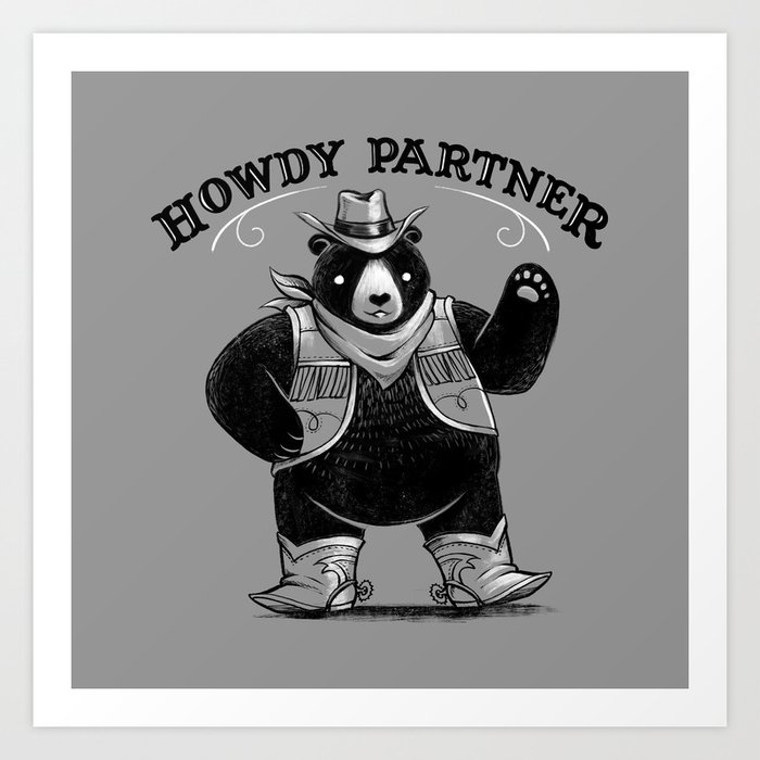 Black And White Howdy Pardner