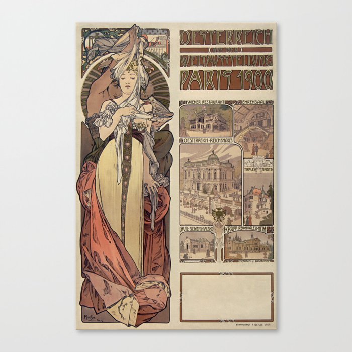 Österreich Alphonse MUCHA 1899 - AUSTRIA Poster Alfons Mucha Canvas ...