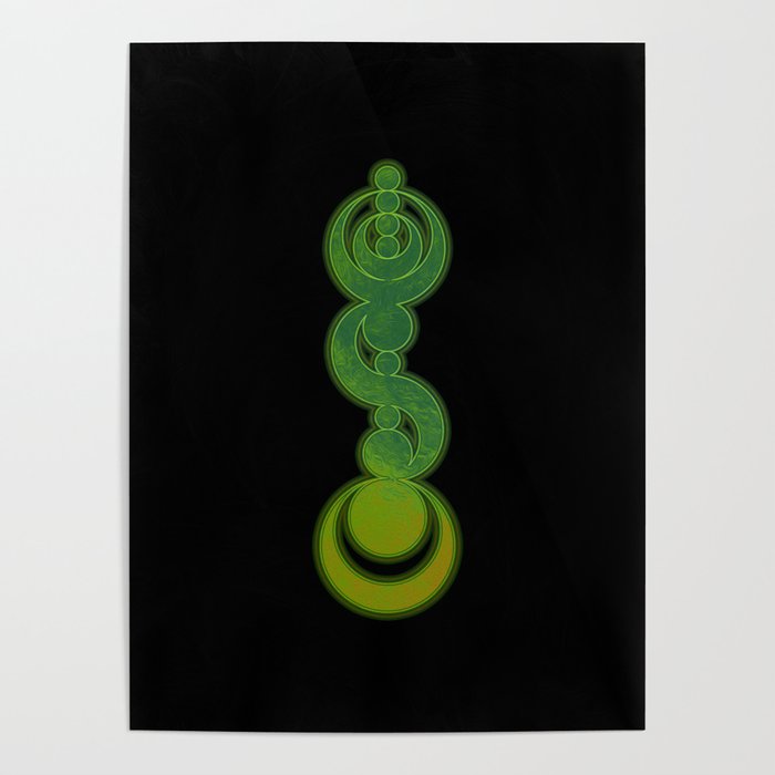 Crop Circle Sacred Geometry Alien Green Poster by Framepace | Society6