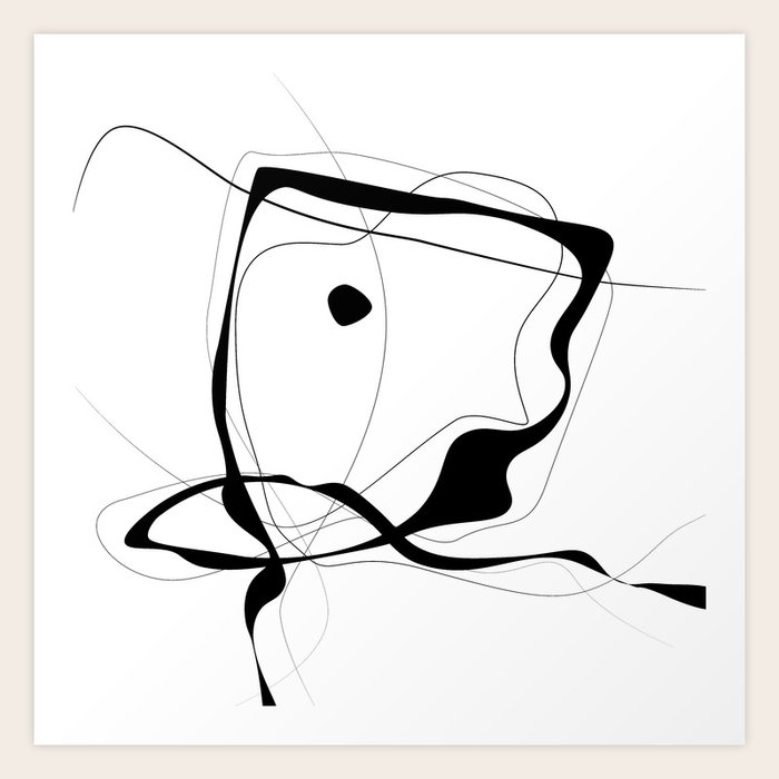 Simple Black And White Abstract Art