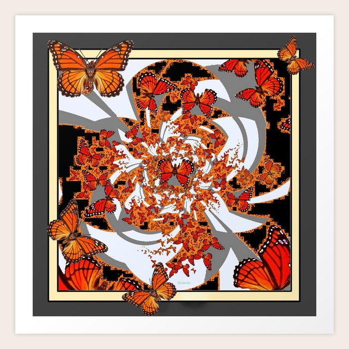 Monarch Butterfly Painting Abstract