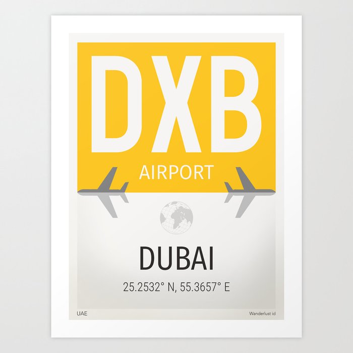 Dubai Airport Code DXB Art Print By Airportstickers Society6 dubai-airport-code-dxb-art-print-by-airportstickers-society6