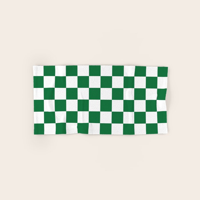 dark green patterned towels