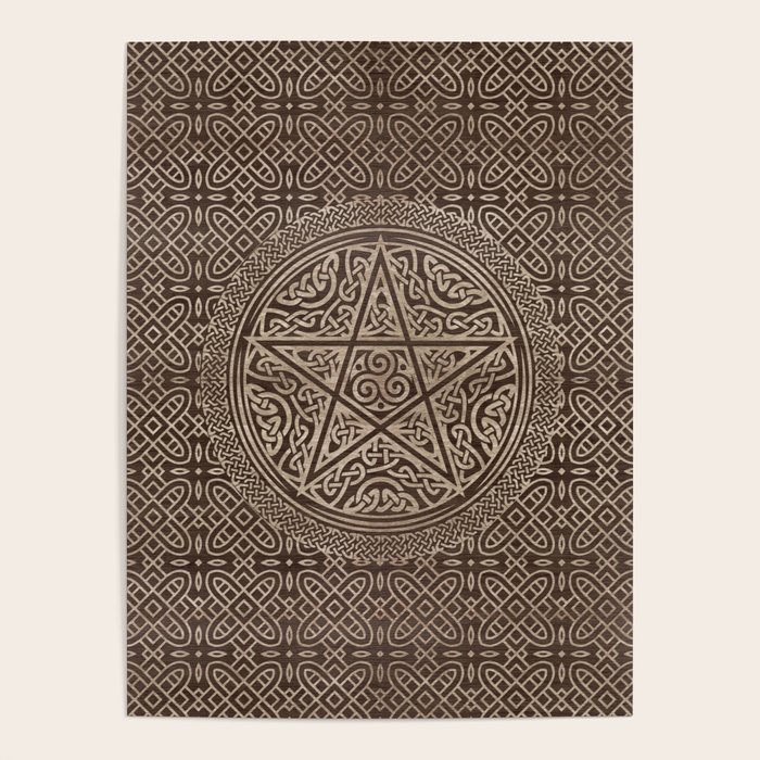 Pentagram Ornament Wooden Texture Poster by Creativemotions | Society6