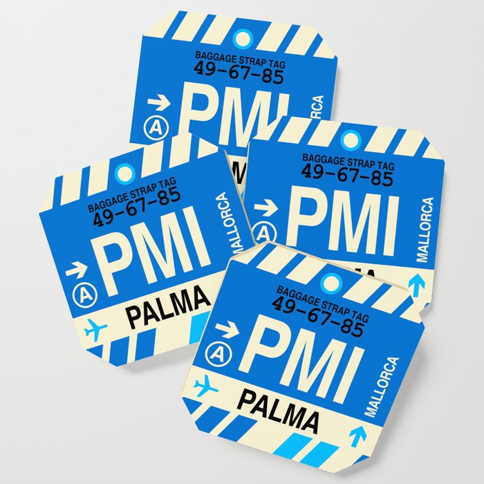 PMI Palma De Mallorca Airport Code And Vintage Baggage Tag Design pmi-palma-de-mallorca-airport-code-and-vintage-baggage-tag-design