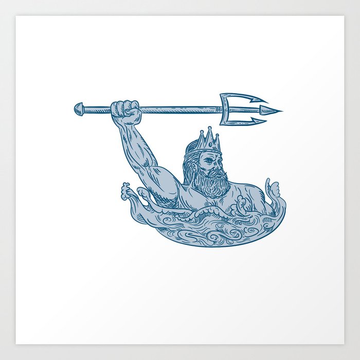 How To Draw Poseidons Trident Step By Step