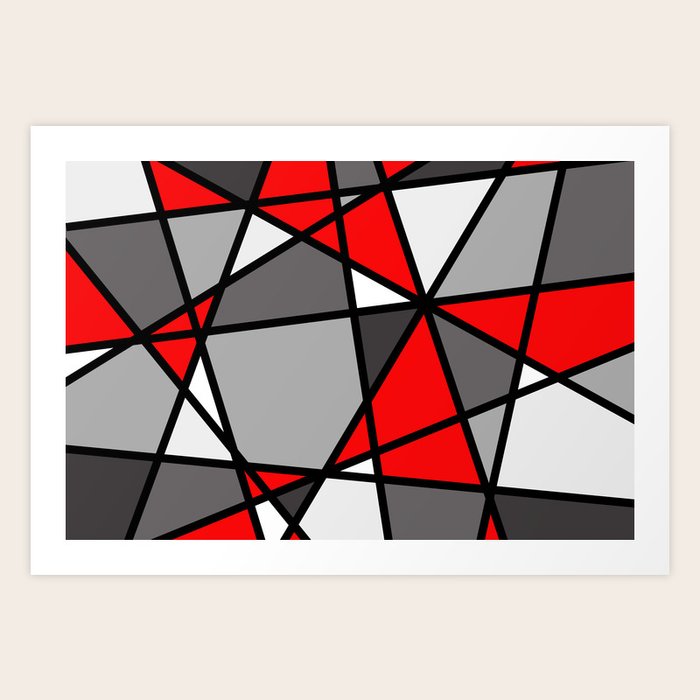 white rectangle red lines