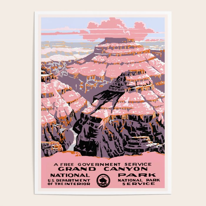 1938 Grand Canyon National Park Travel Poster Poster by retrographica ...