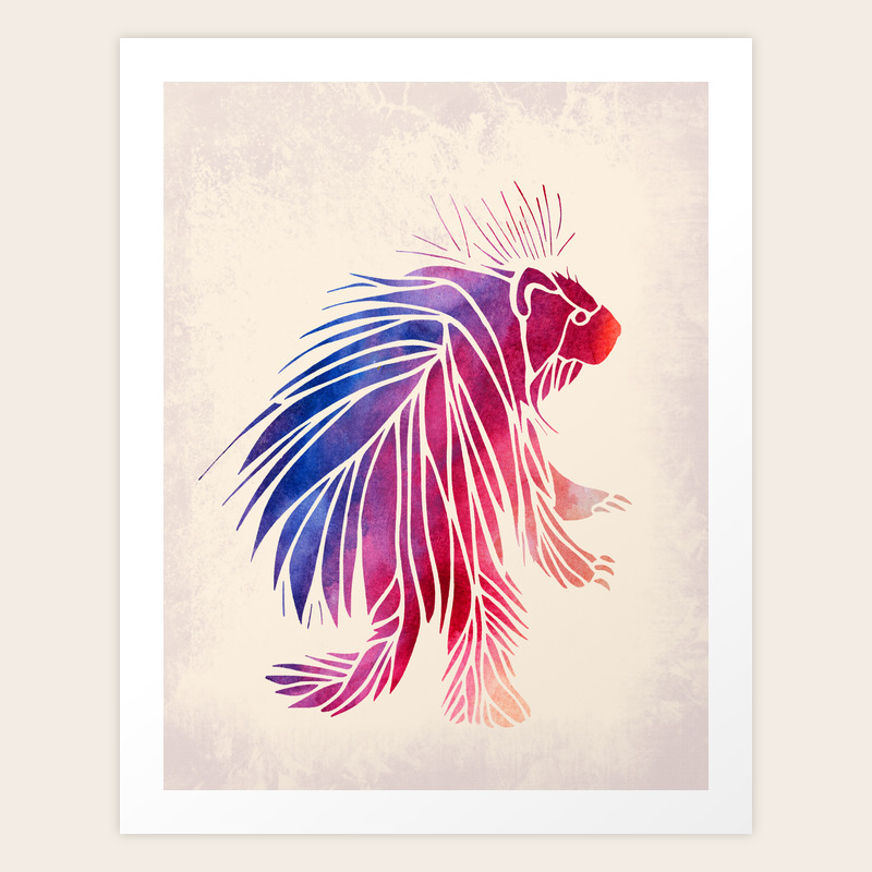 Porcupine art porcupine watercolour porcupine picture Mixed Media ...