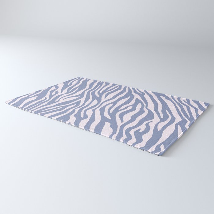 blue zebra pattern rug