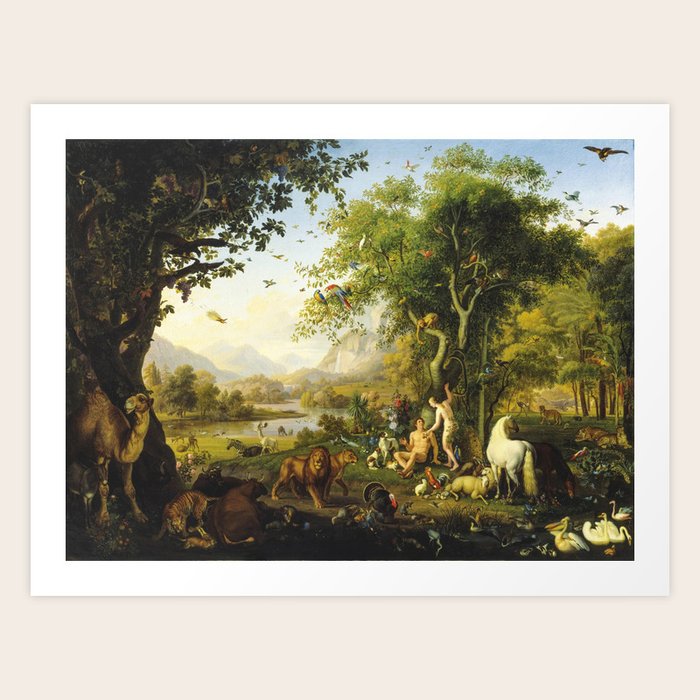 Adam And Eve In The Garden Of Eden Painting