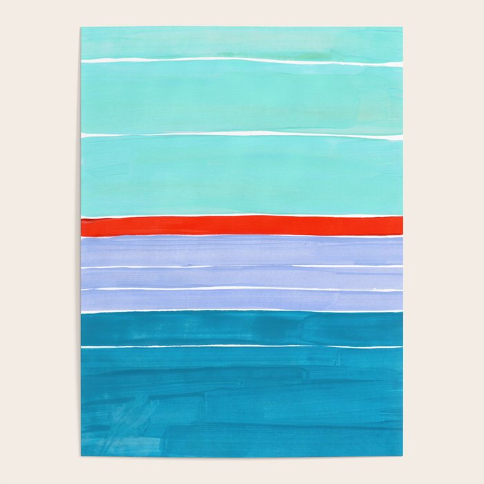 Ocean Sunset Minimalist Mid Century Colorfields Pastel Blue Orange ...