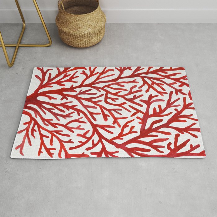 coral pattern rug