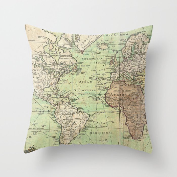 Vintage Map of The World (1778) Throw Pillow by BravuraMedia | Society6 Vintage Map of The World (1778) Throw Pillow by BravuraMedia | Society6