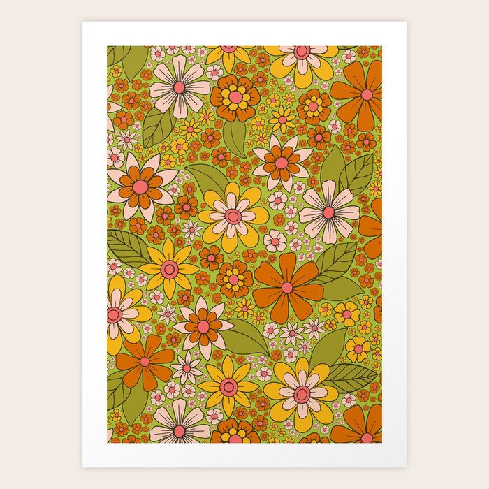 70s patterns floral