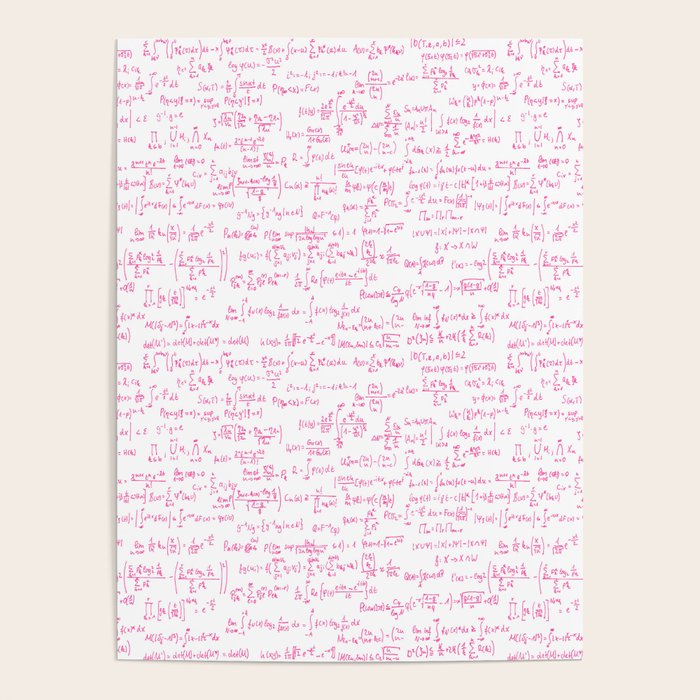 Pink Math Equations Poster by Thin Line Studio | Society6