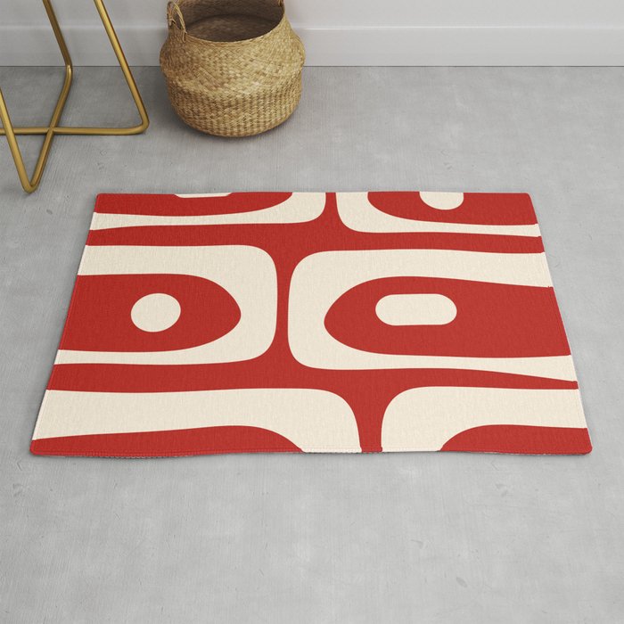red abstract rug