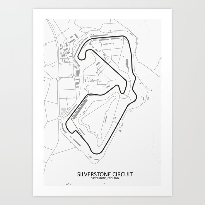 Silverstone Circuit Map Art Print by City Map Art Prints | Society6