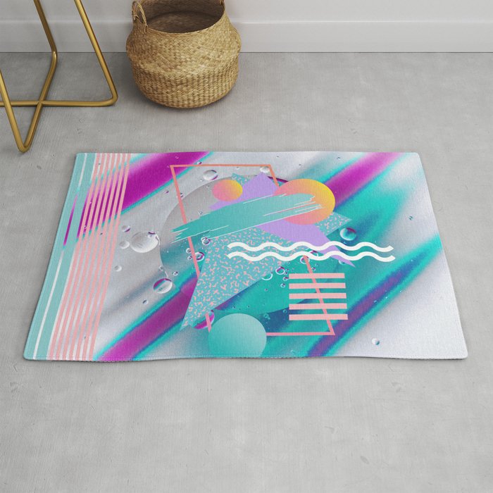 Memphis pattern 97 - 80s / 90s Retro Rug by Studio Memphis Waves | Society6
