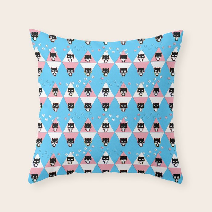 Pattern Of Lgbt Cats And Trans Pride Flag Colors Throw Pillow By
