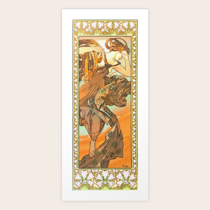 Alphonse Mucha "The Moon and the Stars Series: The Evening Star" Art ...